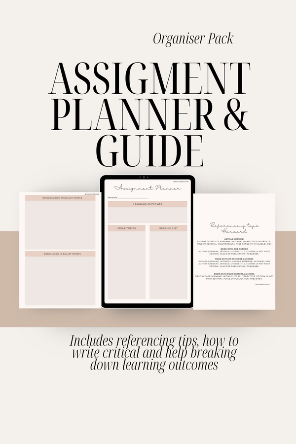Assignment planner guide – Planrdesigns