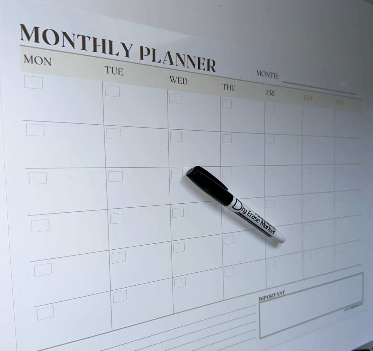 Monthly planner whiteboard – Planrdesigns